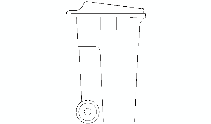 Curbside Trash Bin CAD Block - Free DWG Download